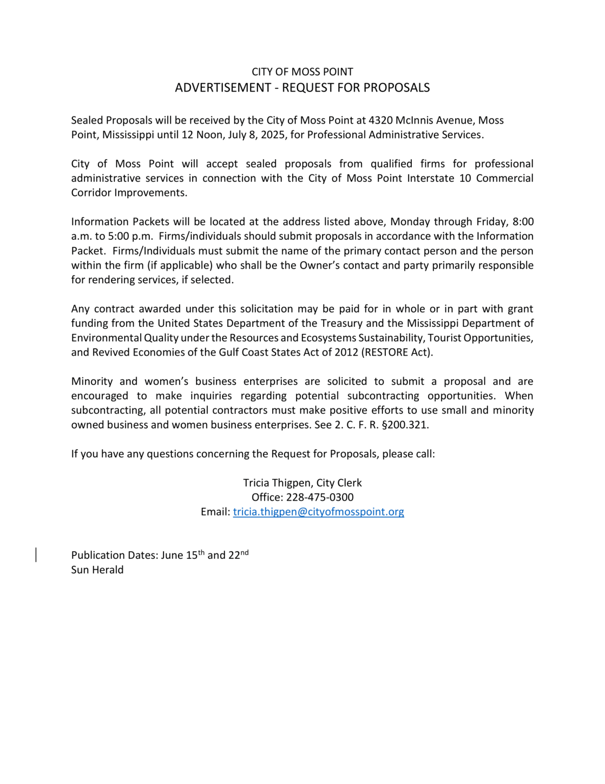 The City of Moss Point - The City of Moss Point